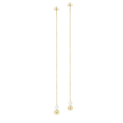 Pearl and Golden Ball Thread Through Earrings – Sweet Pea Jewellery