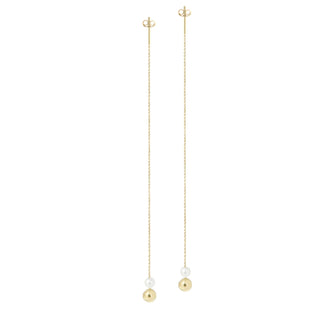 Pearl and Golden Ball Thread Through Earrings – Sweet Pea Jewellery